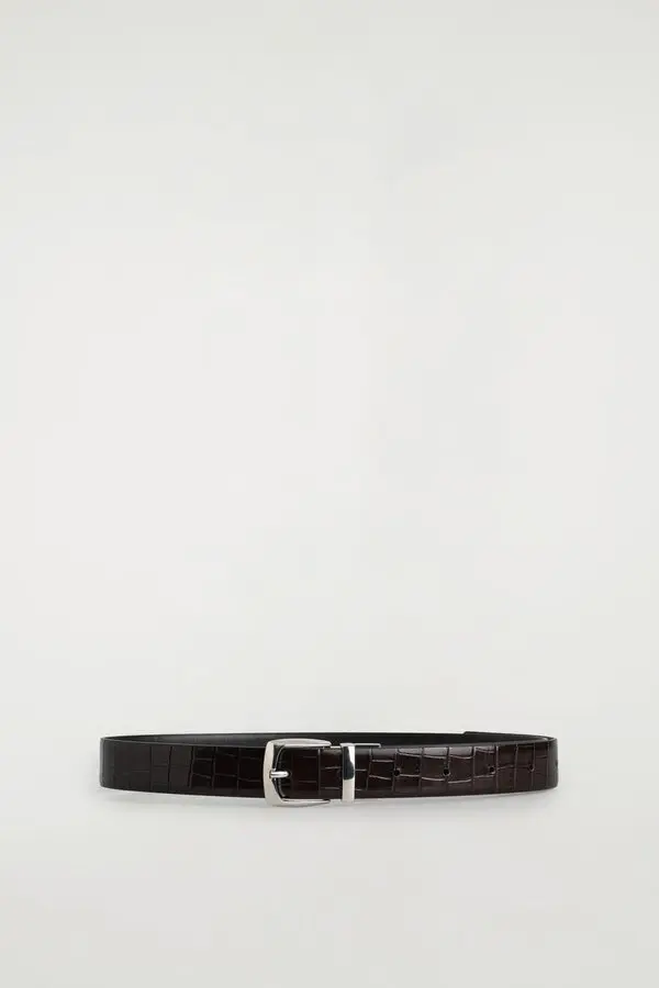 Cos Reversible Leather Belt - Black