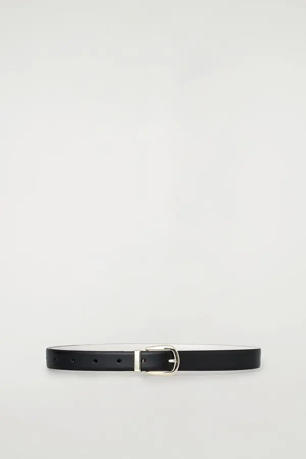 Cos Reversible Leather Belt - Black