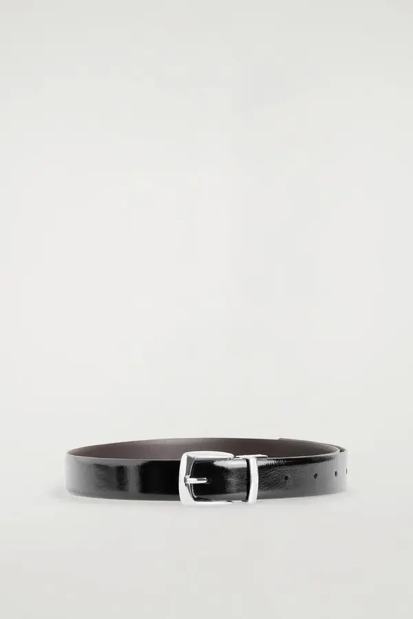 Cos Reversible Leather Belt - Black