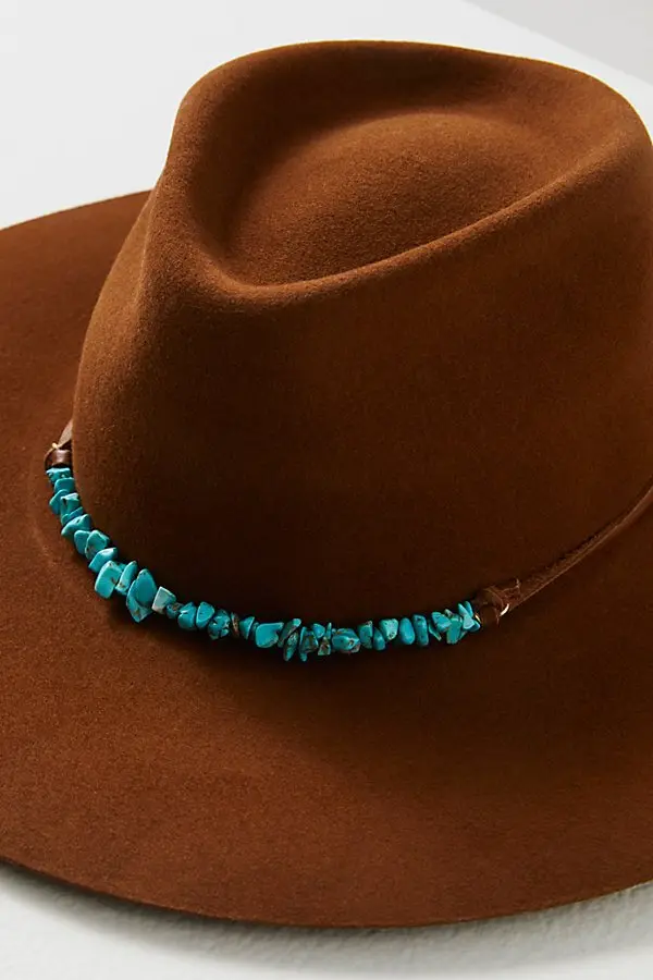 LOVELY BIRD Montana Felt Hat With Turquoise