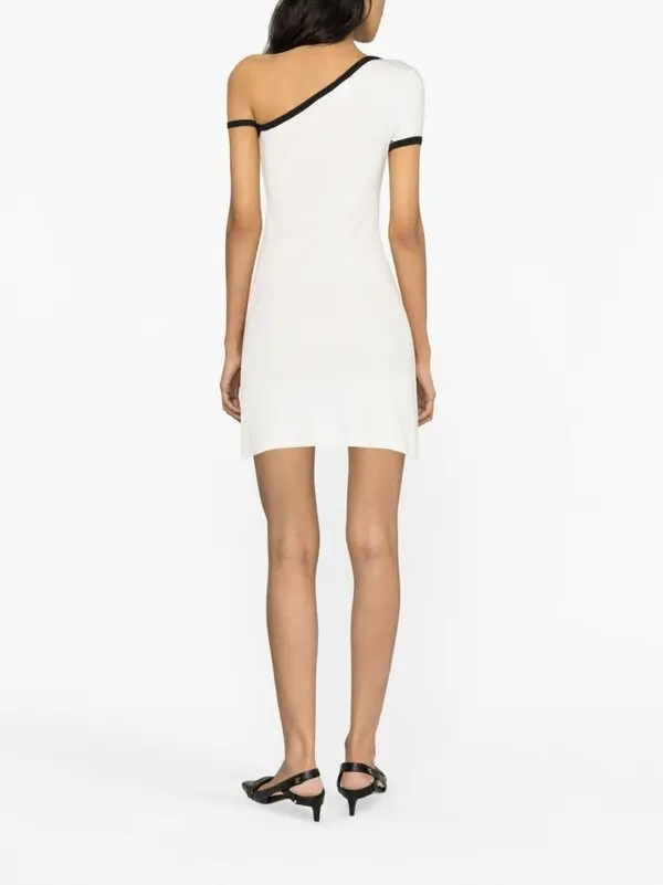 COURREGES Logo-patch Asymmetric Minidress - White
