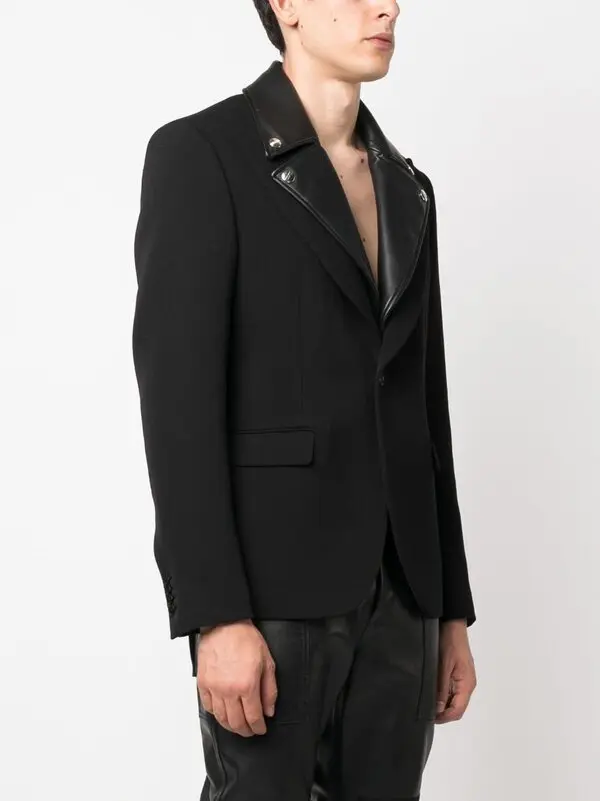 Moschino Faux-leather Notched-lapels Blazer