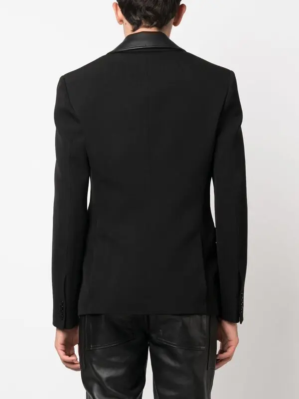 Moschino Faux-leather Notched-lapels Blazer
