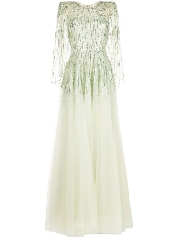 Jenny Packham Dolores Sequin-embellished Gown - Green