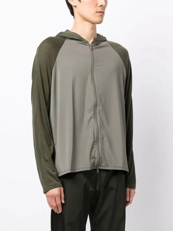 POST ARCHIVE FACTION Colour-block Zip-up Hoodie