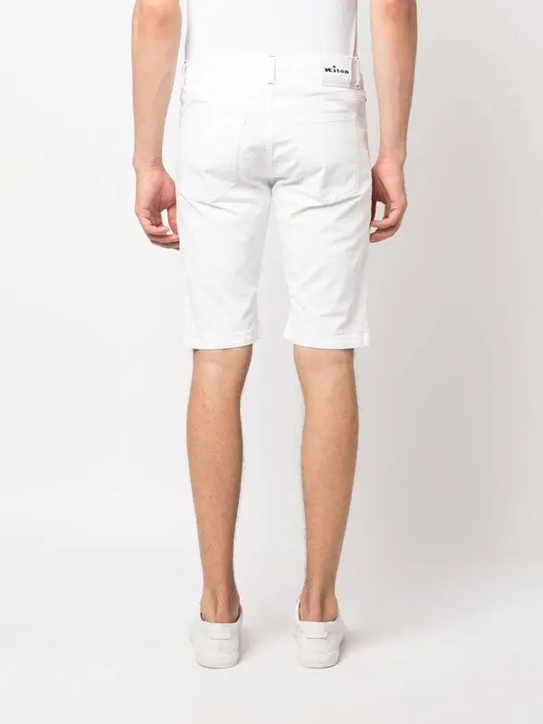Kiton Logo-patch Denim Shorts