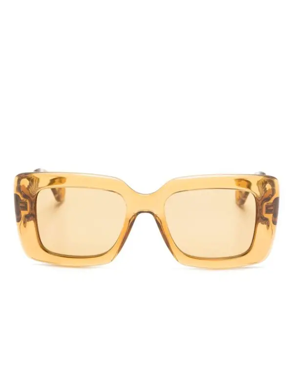 LANVIN Braided-arms Rectangle-frame Sunglasses - Yellow