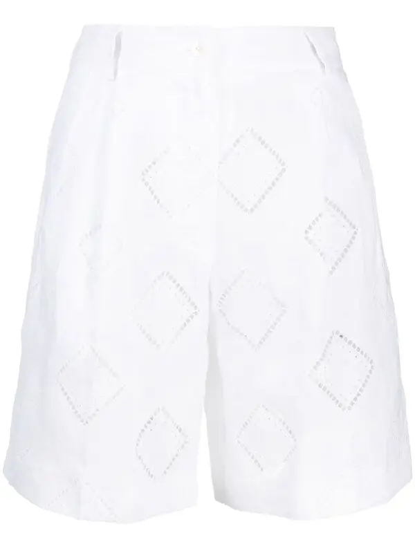 Kiton Perforated Linen Shorts