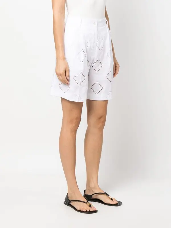 Kiton Perforated Linen Shorts