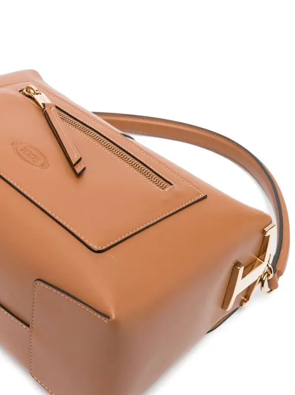 TOD'S Logo-charm Leather Tote Bag