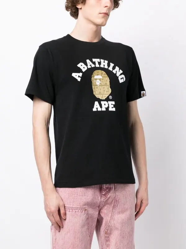 A Bathing Ape® Logo-Print Cotton T-Shirt - Black | Editorialist