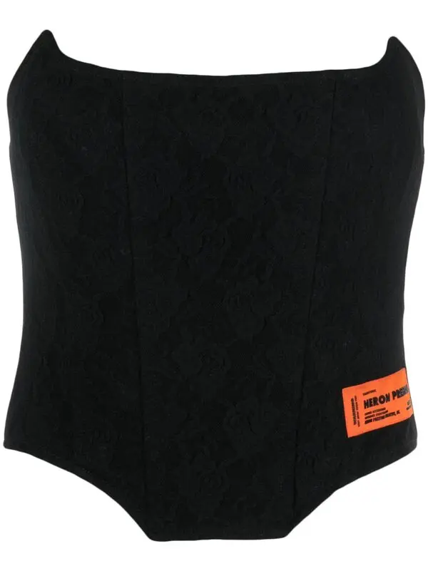 Heron Preston Logo-patch Corset Top - Black