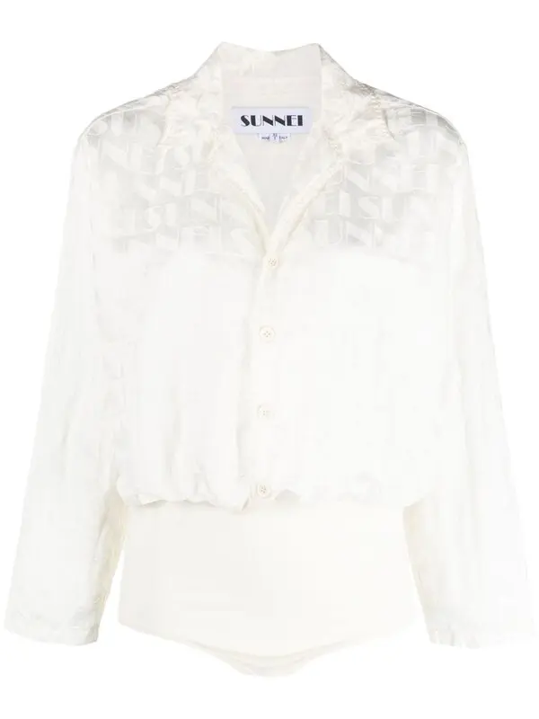 Sunnei Logo Jacquard Bodysuit - White