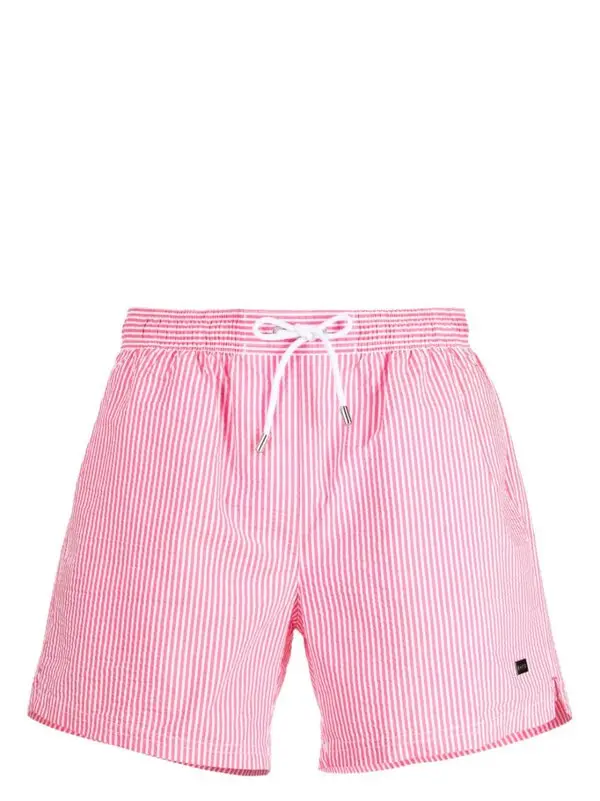 BOSS Velvetfish Striped Swim Shorts - Pink