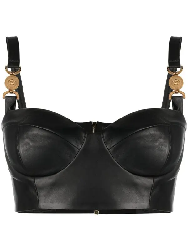 Versace Medusa '95 Leather Bustier Top
