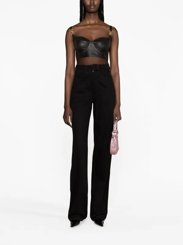 Versace Medusa '95 Leather Bustier Top
