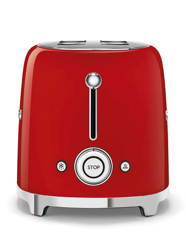 SMEG Logo-plaque Stainless Steel Toaster - Red