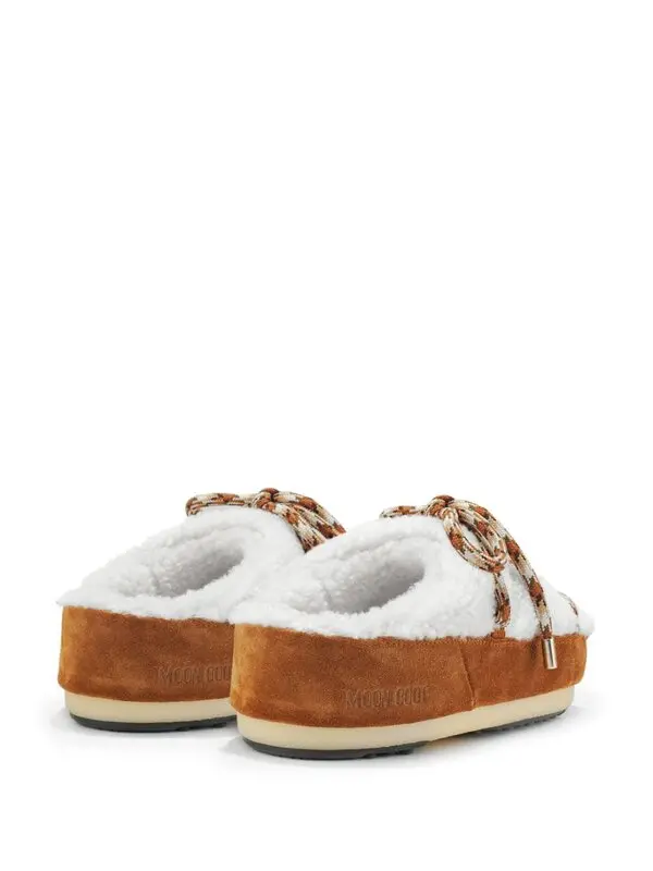 Moon Boot Faux-shearling Mules - White