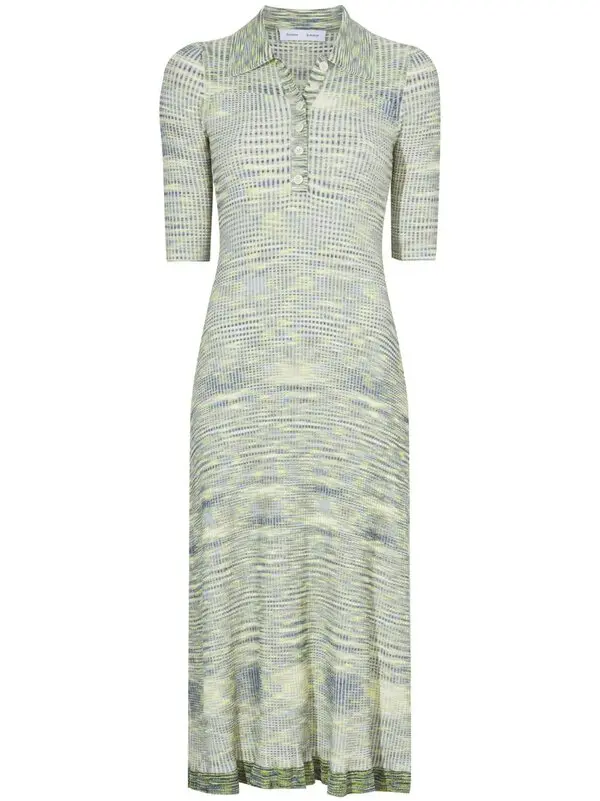 Proenza Schouler White Label Space Dye Ribbed-knit Polo Dress