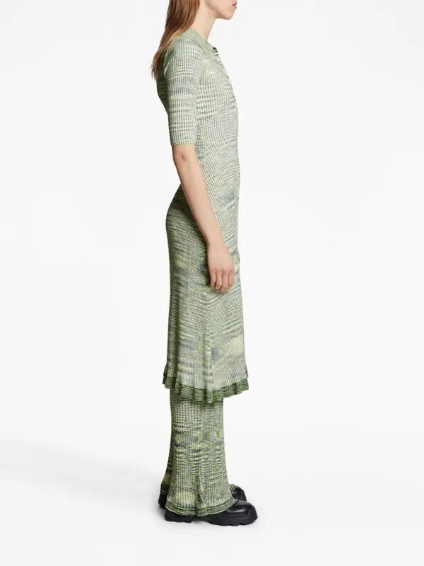 Proenza Schouler White Label Space Dye Ribbed-knit Polo Dress