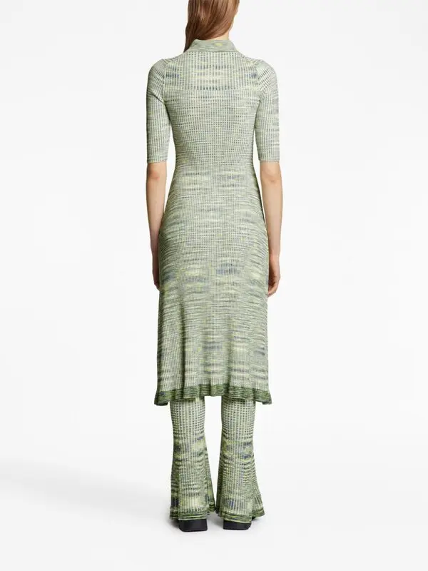 Proenza Schouler White Label Space Dye Ribbed-knit Polo Dress