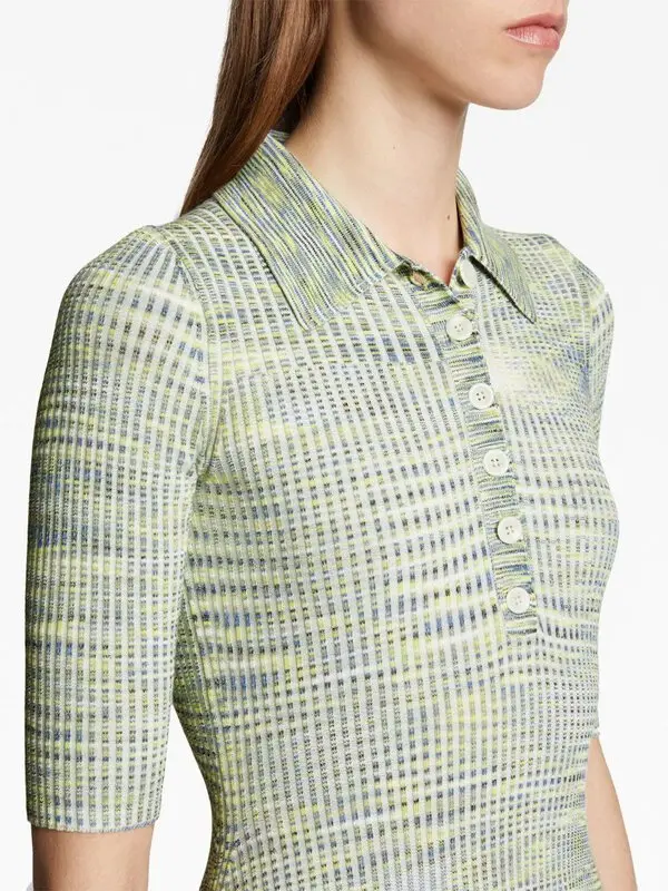 Proenza Schouler White Label Space Dye Ribbed-knit Polo Dress