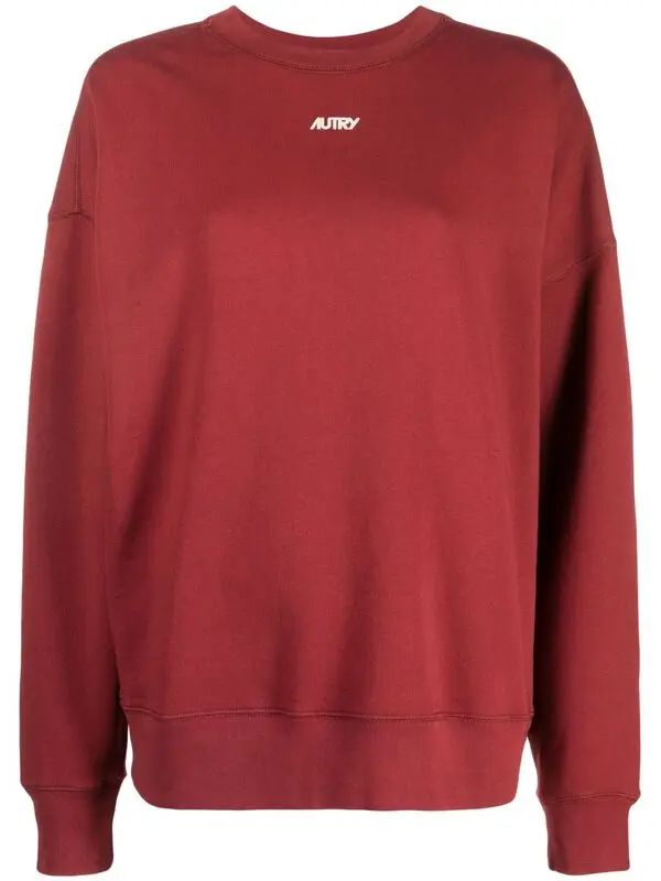 AUTRY Logo-embroidered Cotton Sweatshirt - Red