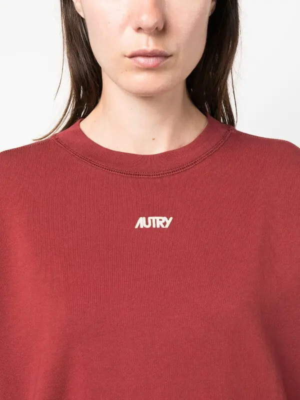 AUTRY Logo-embroidered Cotton Sweatshirt - Red