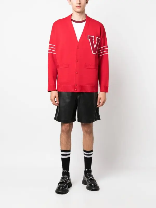 Valentino Garavani Vlogo Patch Wool Cardigan