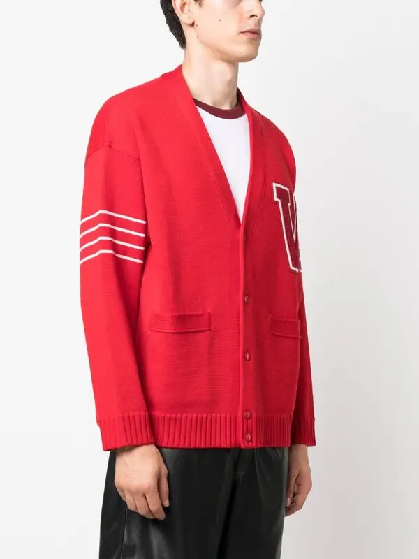 Valentino Garavani Vlogo Patch Wool Cardigan