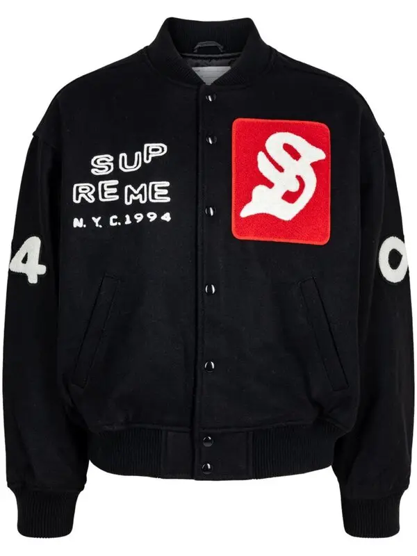 Supreme Tourist Varsity Jacket - Black