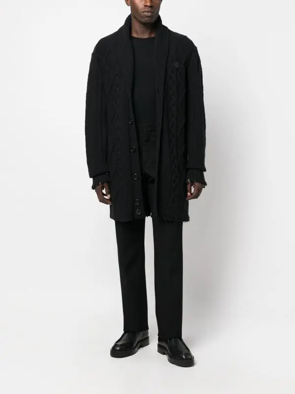 Philipp Plein Cable-knit Cardigan - Black