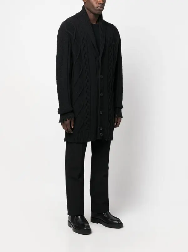 Philipp Plein Cable-knit Cardigan - Black