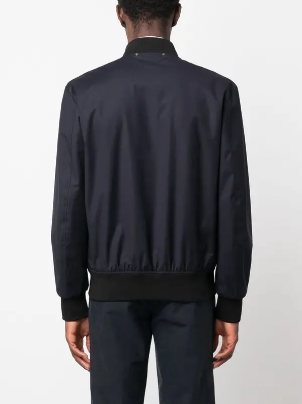 Paul Smith Zip-up Wool Bomber Jacket - Blue