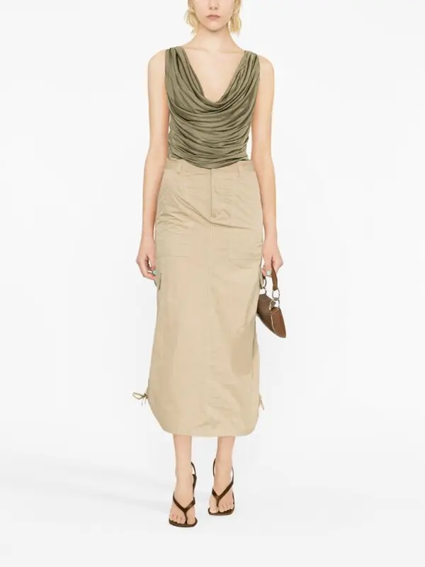 Gauge81 Juara Draped Twisted Cropped Top - Green