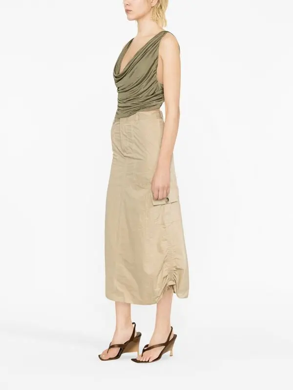 Gauge81 Juara Draped Twisted Cropped Top - Green