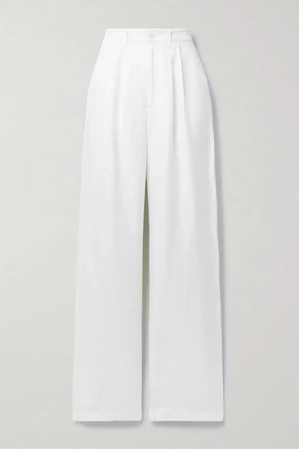 ANINE BING Carrie Twill Straight-leg Pants