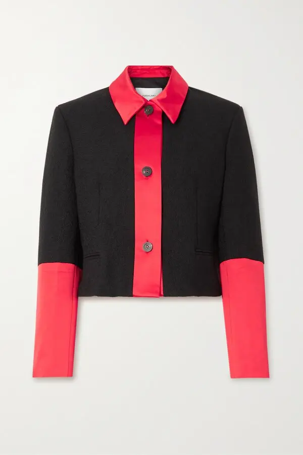 FERRAGAMO Silk-trimmed Bouclé Jacket