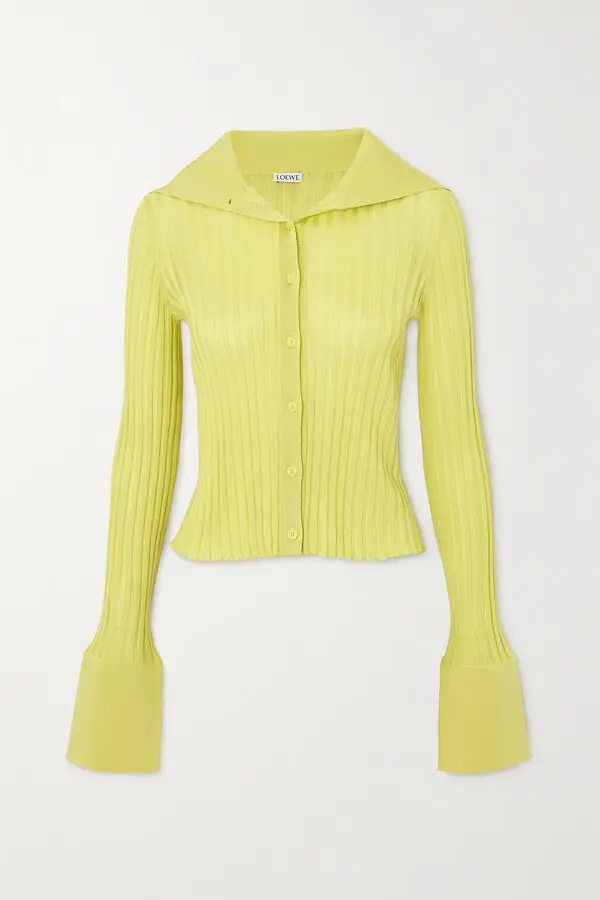 Loewe Embellished Ribbed-knit Cardigan