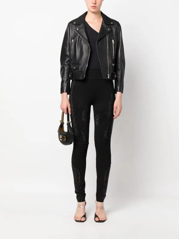 Philipp Plein Rhinestone-embellished High-waisted Leggings