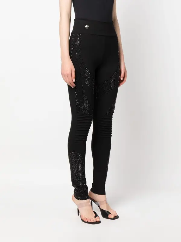 Philipp Plein Rhinestone-embellished High-waisted Leggings