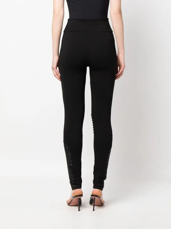 Philipp Plein Rhinestone-embellished High-waisted Leggings