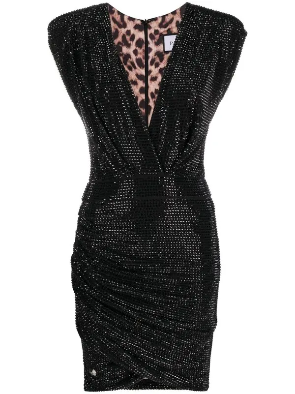 Philipp Plein Crystal-embellished Mini Dress - Black