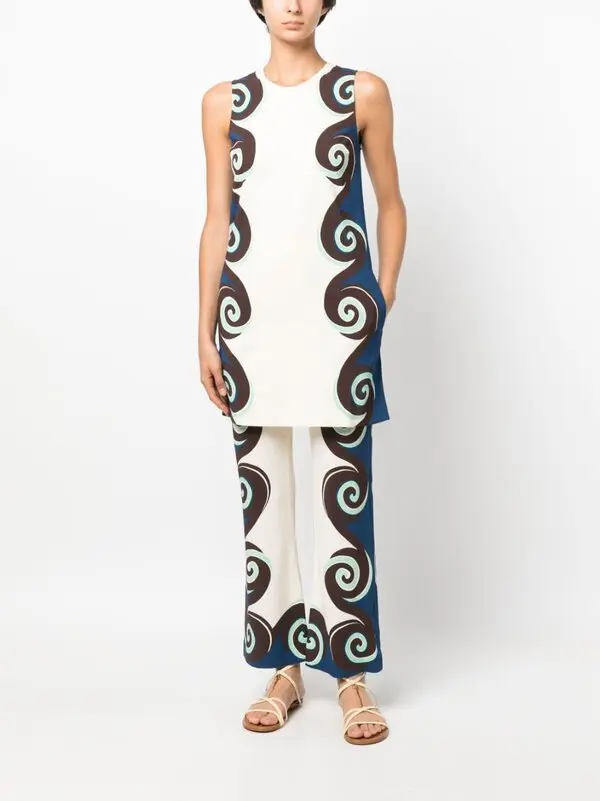 La DoubleJ Geometric-print Trousers