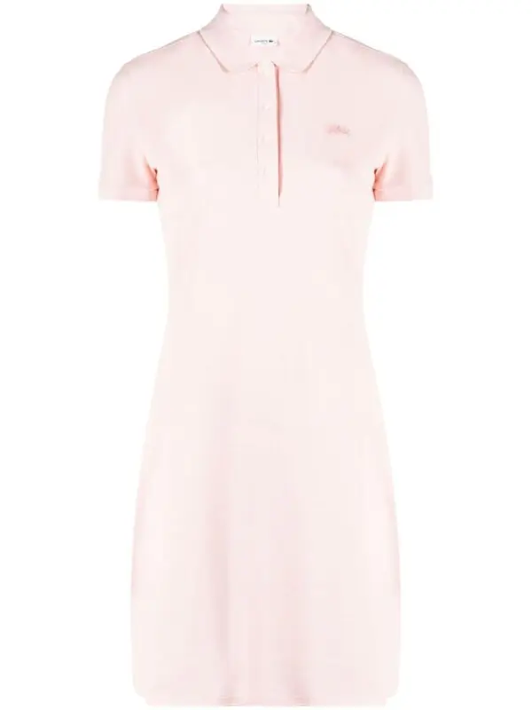 Lacoste Logo-patch Polo Shirt Dress - Pink