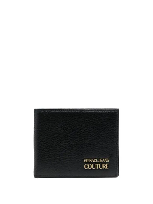 Versace Logo-plaque Leather Wallet - Black