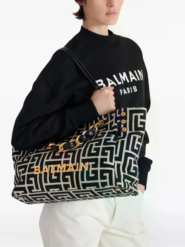 Balmain Logo-plaque Tote Bag - Black