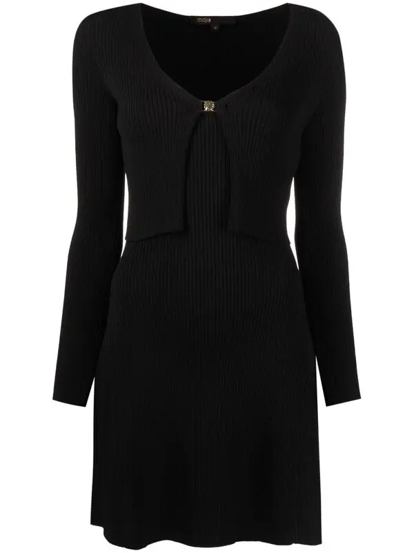 Maje 2-in-1 Ribbed-knit Minidress Set