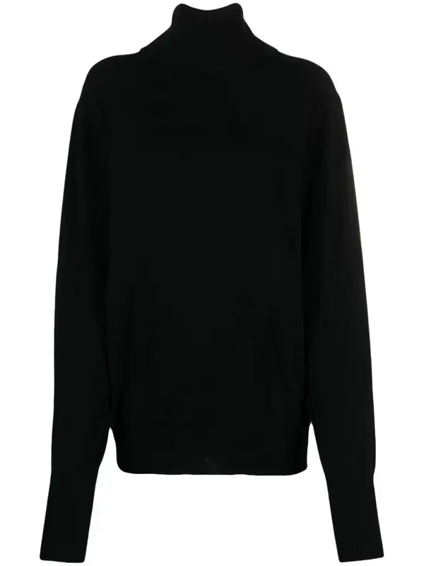 JIL SANDER Roll-neck Cashmere Jumper - Black