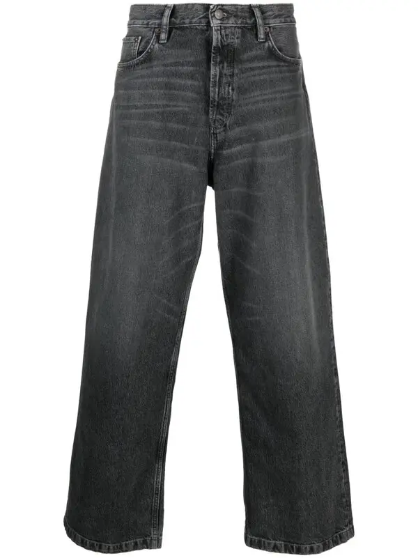Acne Studios Mid-rise Wide-leg Jeans - Black